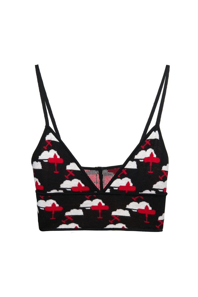 Front Row Shop + Airplane Print Crop Top