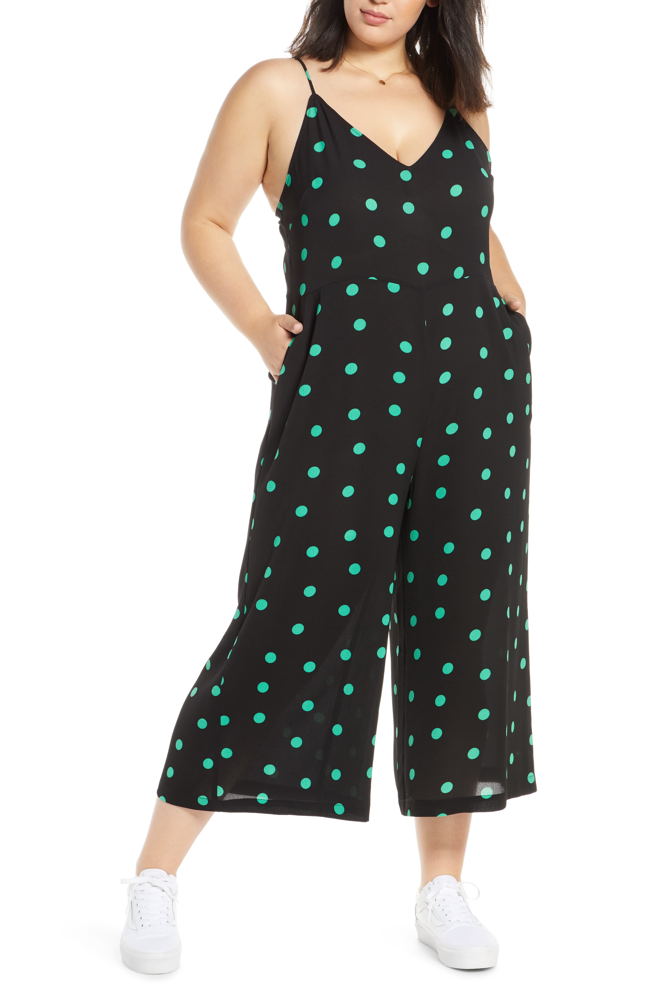 BP. + Polka Dot Spaghetti Strap Jumpsuit
