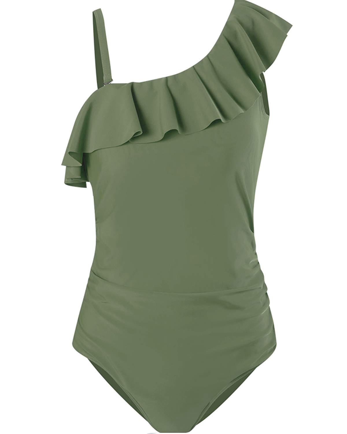 12CRAZY + One Shoulder Ruffle Maillot