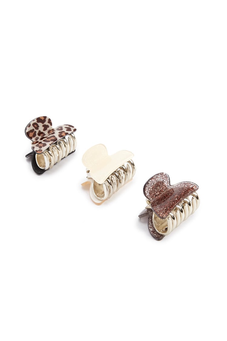 Forever 21 + Glittery Leopard Hair Claw Clips