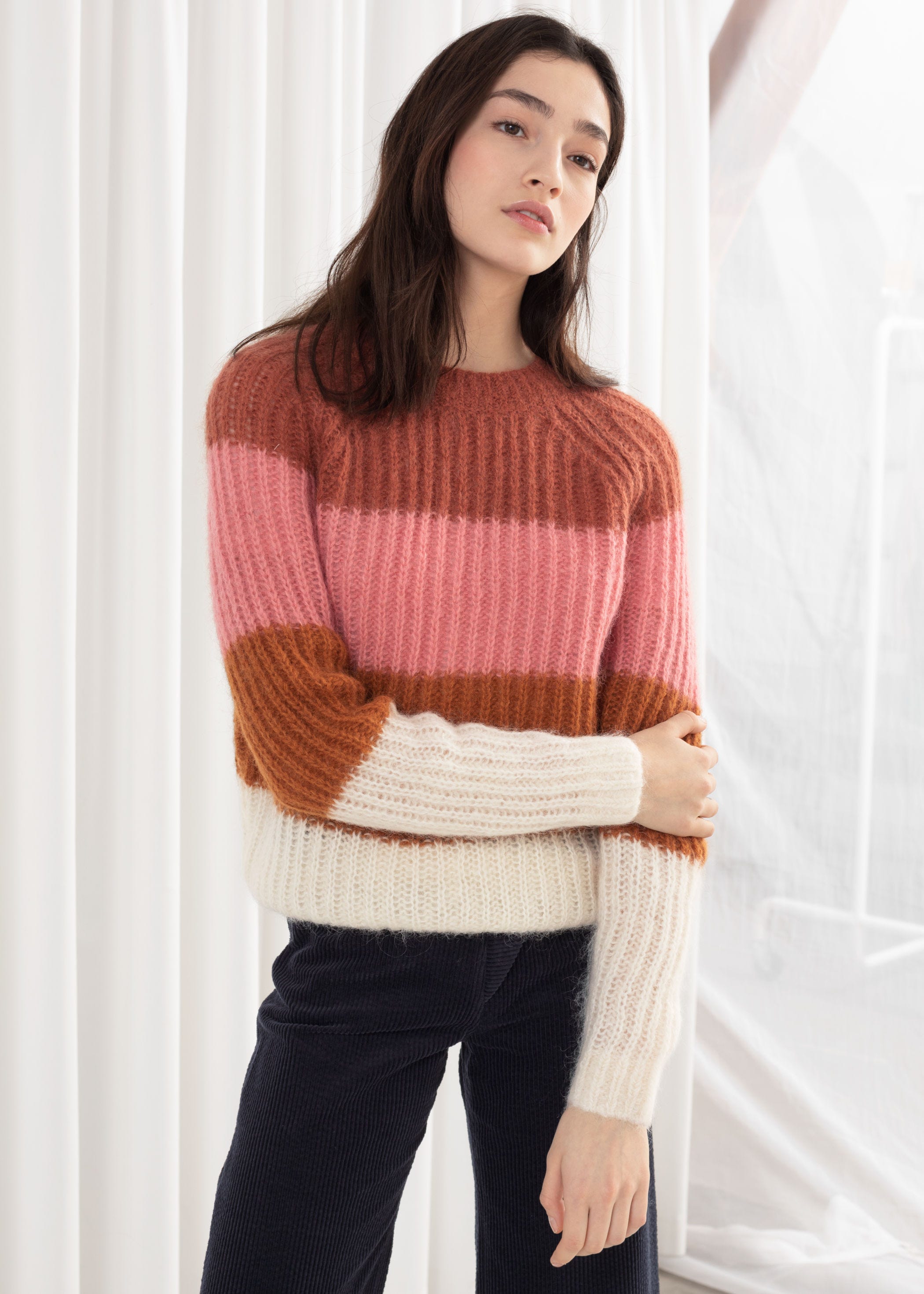 & Other Stories + Pastel Striped Wool Blend Sweater