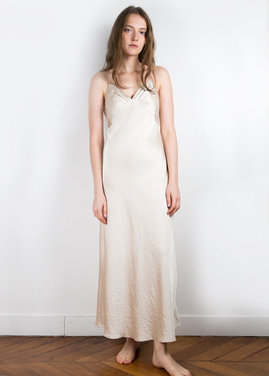 The Frankie Shop + Ivory Liquid Slip Dress