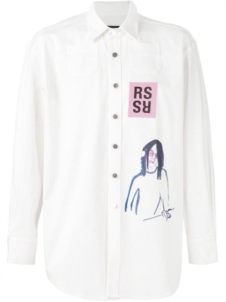 Raf Simons + Graphic Denim Shirt-Jacket
