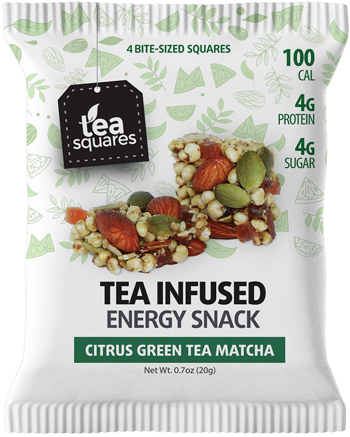 Tea Squares + Superfood Energy Bar (Citrus Green Tea Matcha – 12 count)