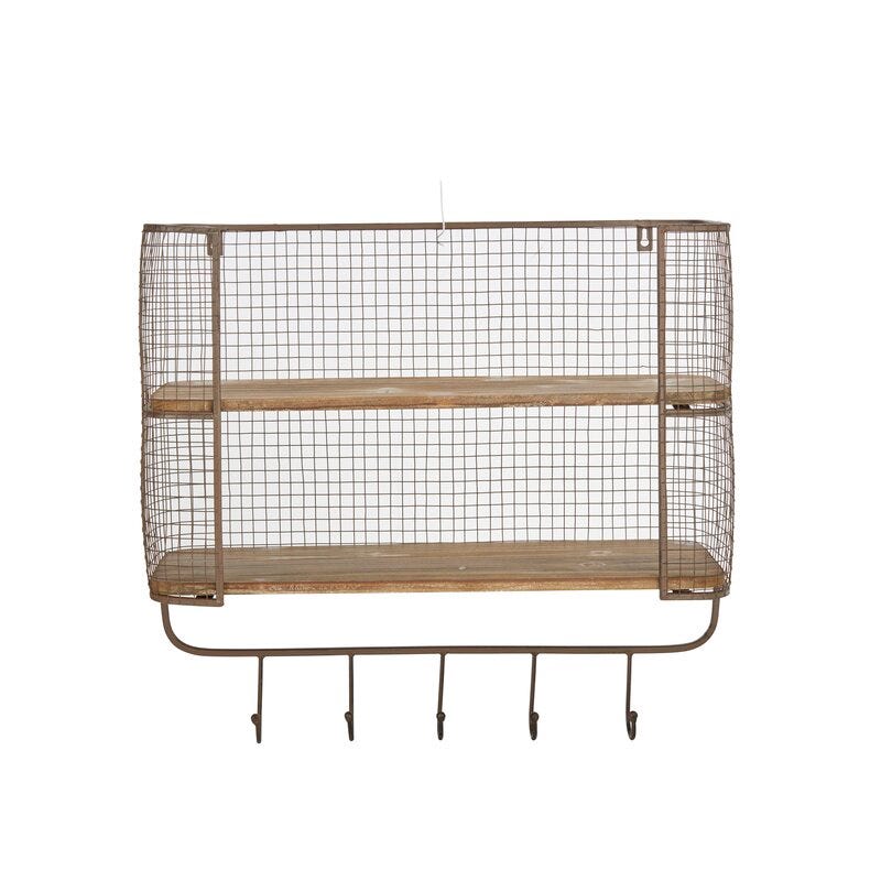 Joss & Main + 8.3″ x 20.1″ x 21.9″ Thomas 2 Tier Wall Shelf