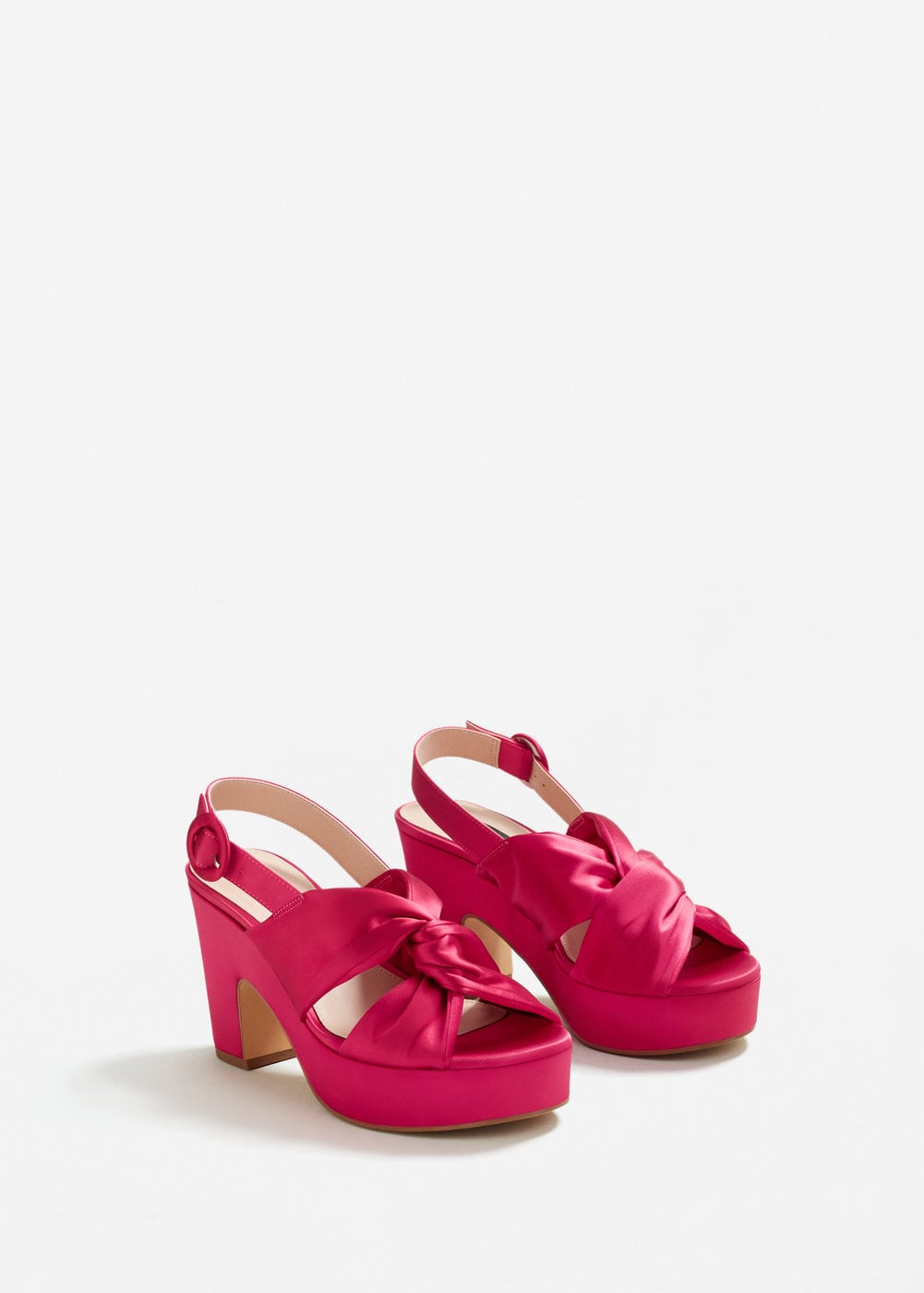 Mango + Satin platform sandals