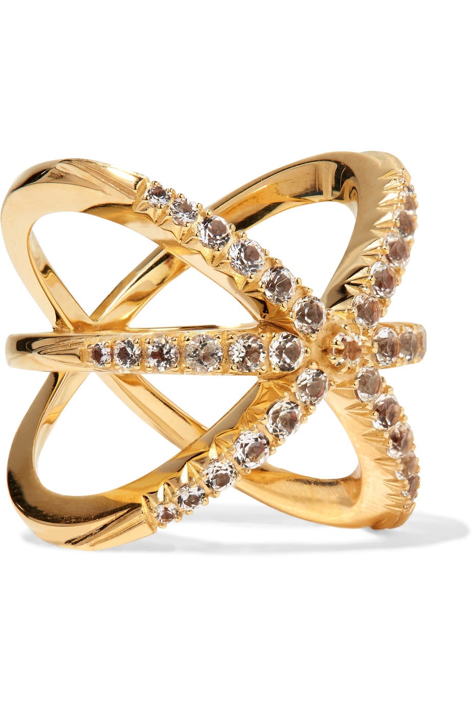 Elizabeth and James + Vida gold-plated crystal ring