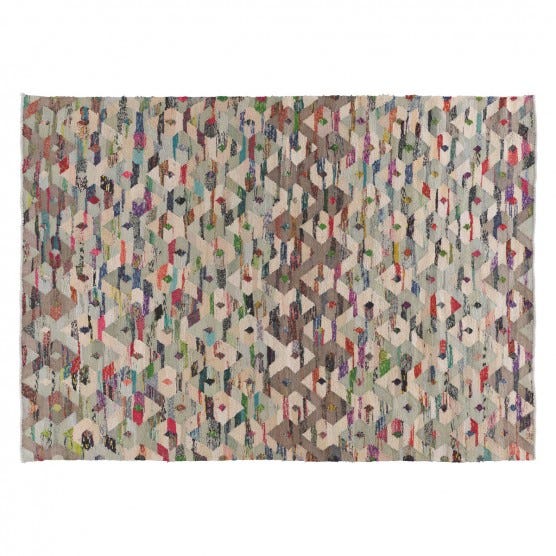 Habitat + Large Multicoloured Flat Weave Recycled Cotton Rug 170 x 240cm